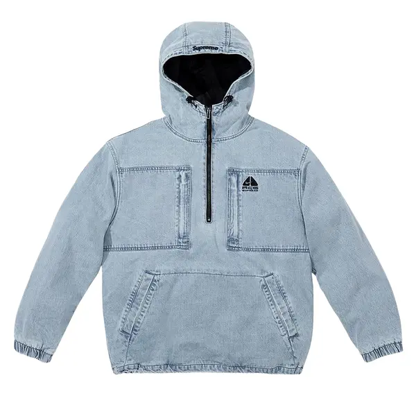 Supreme X Nike Acg Denim Pullover 'washed - Blue