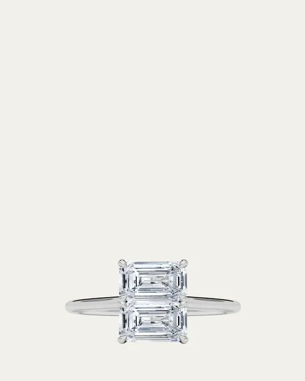 HAUTECARAT 18k Emerald Lab Grown Diamond Ring