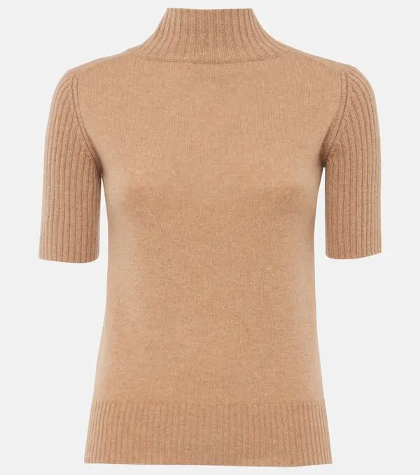 Khaite Cecil High-neck Cashmere Top - Beige