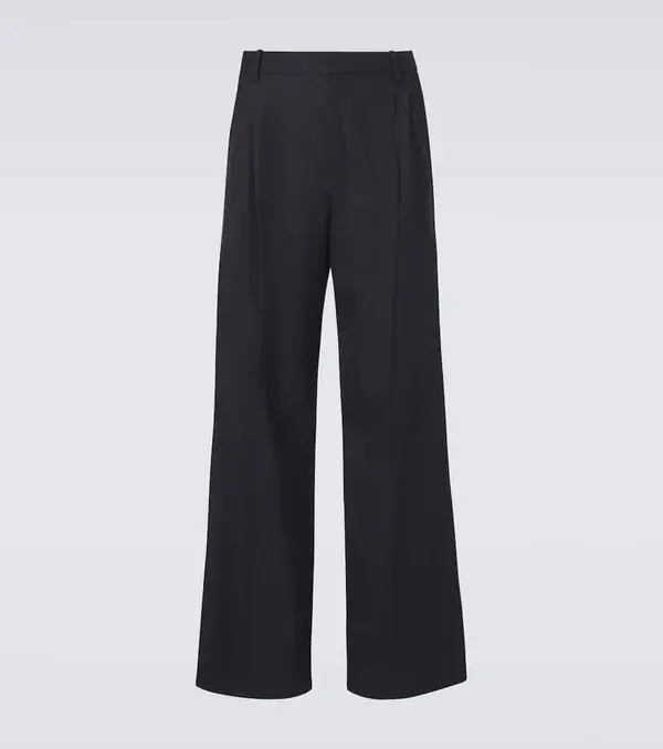 Saint Laurent High-rise Wide-leg Wool Pants