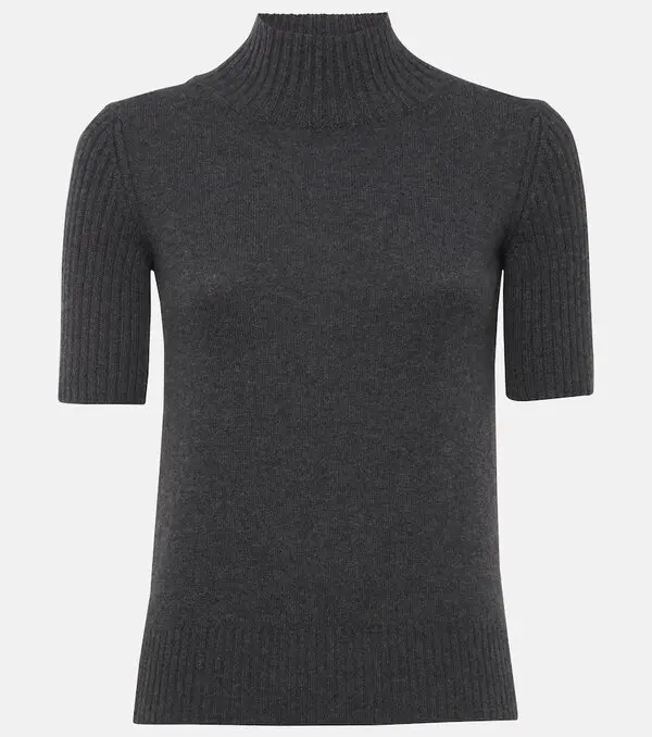 Khaite Cecil High-neck Cashmere Top - Grey
