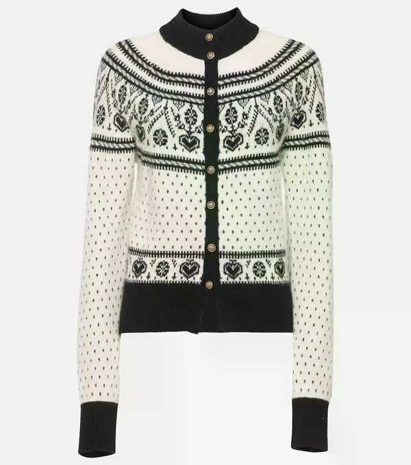 Khaite Marc Jacquard Cashmere-blend Cardigan - Multicoloured