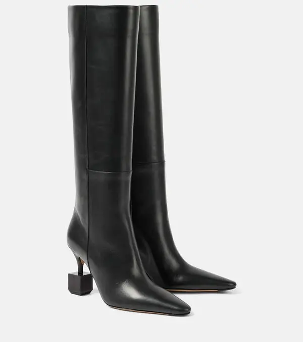 Jacquemus The Bisou Leather Knee-high Boots - Black