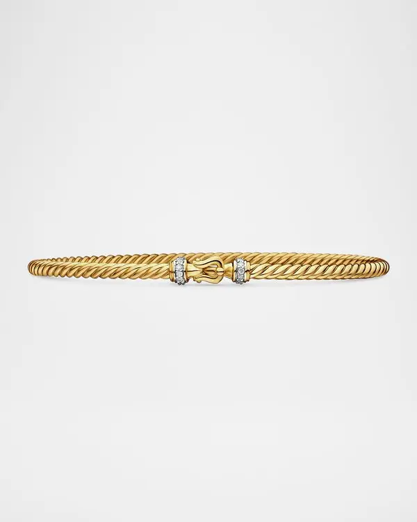 David Yurman Cable Buckle Bracelet With Diamonds And Gold - Diamond