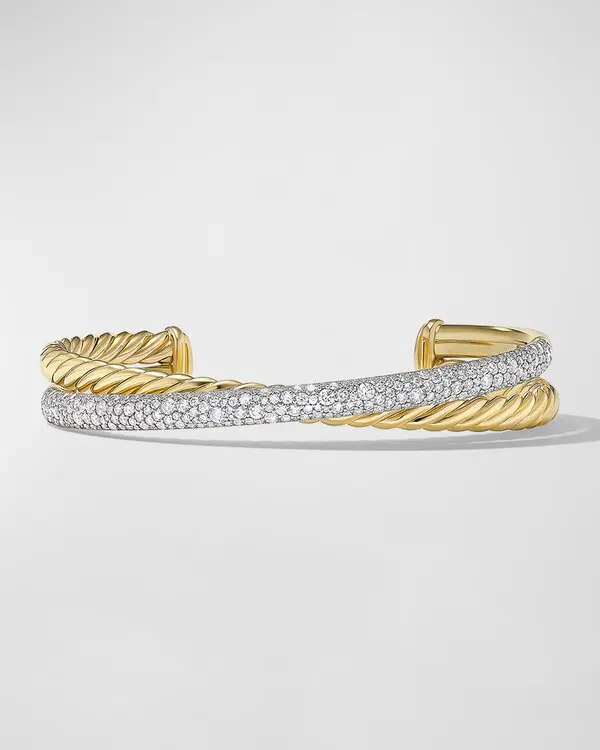 David Yurman Pave Crossover Cuff Bracelet - Diamond