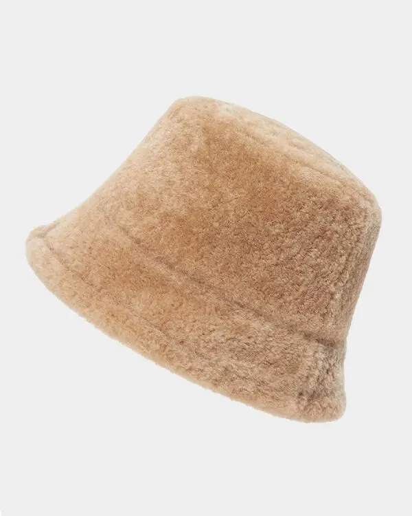 Loewe Sheep Shearling Bucket Hat - Beige