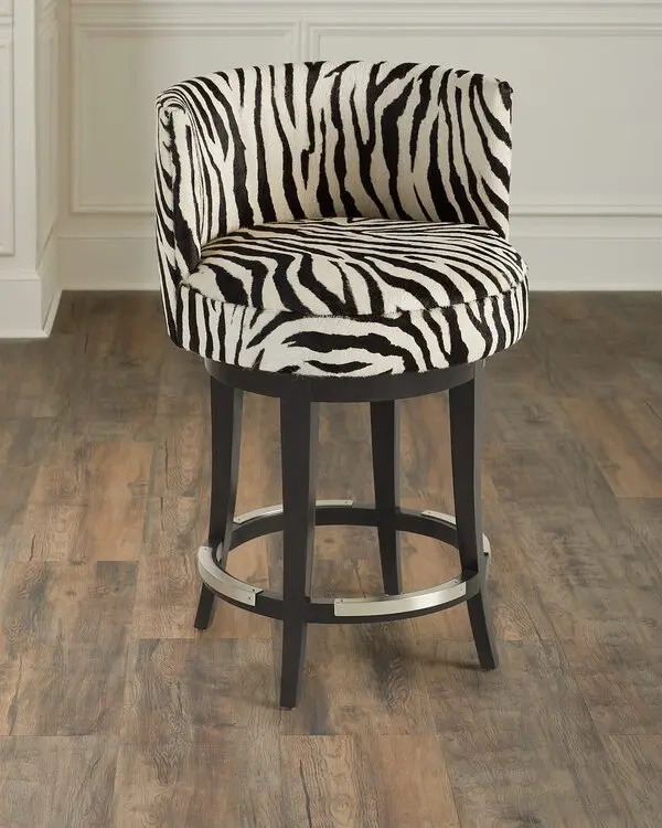 MASSOUD Aviana 24" Hair On Hide Counter Stool