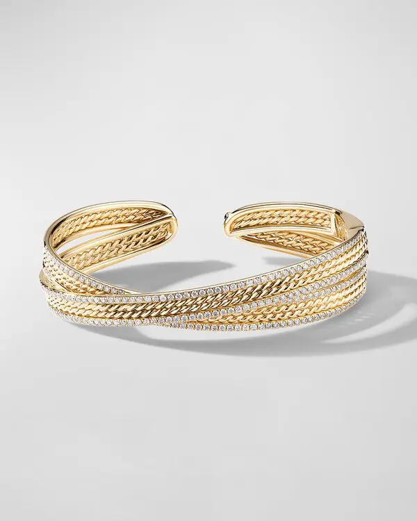 David Yurman Dy Origami Cuff Bracelet With Diamonds