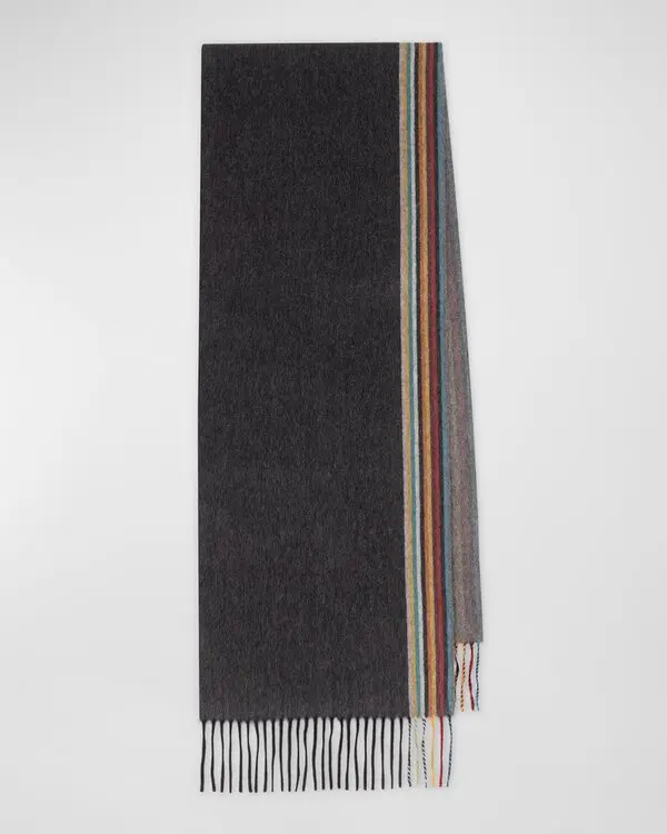 Paul Smith Cashmere Signature Stripe Edge Scarf