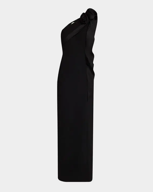 Rickie Freeman For Teri Jon One-shoulder Column Gown