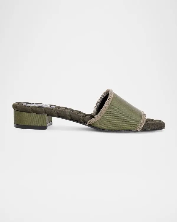 Aera Giorgia Grosgrain Kitten Heel Mule Sandals