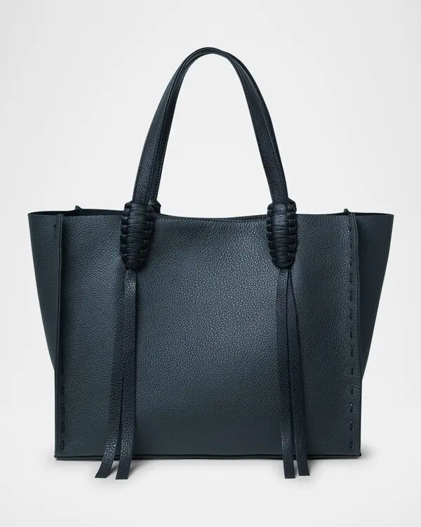 Callista Ara Medium Grained Leather Tote Bag - Charcoal