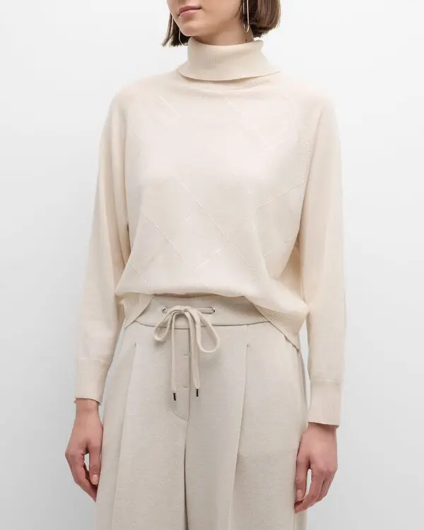 Peserico Diamond-embroidered Turtleneck Sweater