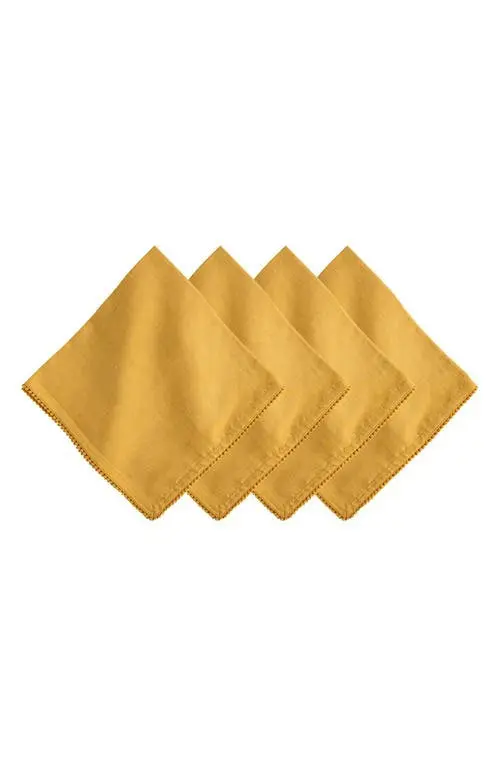 JULISKA Berry Trim Set Of 4 Cotton & Linen Napkins - Saffron