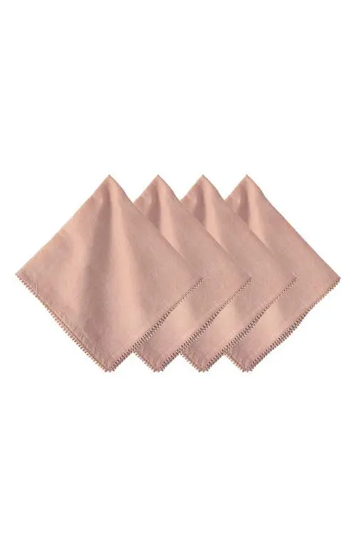 JULISKA Berry Trim Set Of 4 Cotton & Linen Napkins - Blush