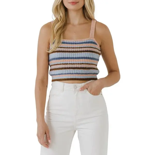 English Factory Stripe Ribbed Tank Top
