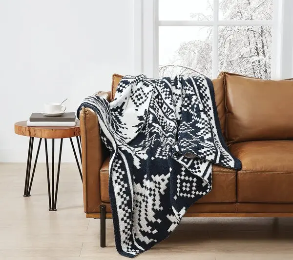 TRULY SOFT Cozy Fair Isle Reversible 50x70 Thro W Blanket