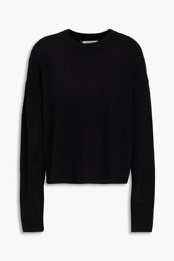 Naadam Pointelle-knit Cashmere Sweater - Black