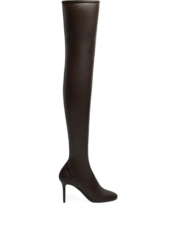 COURREGES Oblique Thigh High Boots - Brown