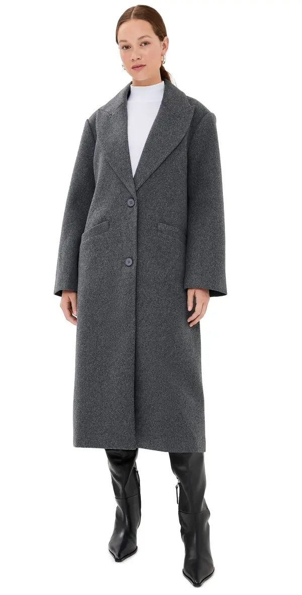 Lioness Olsen Felt Coat - Grey Marle