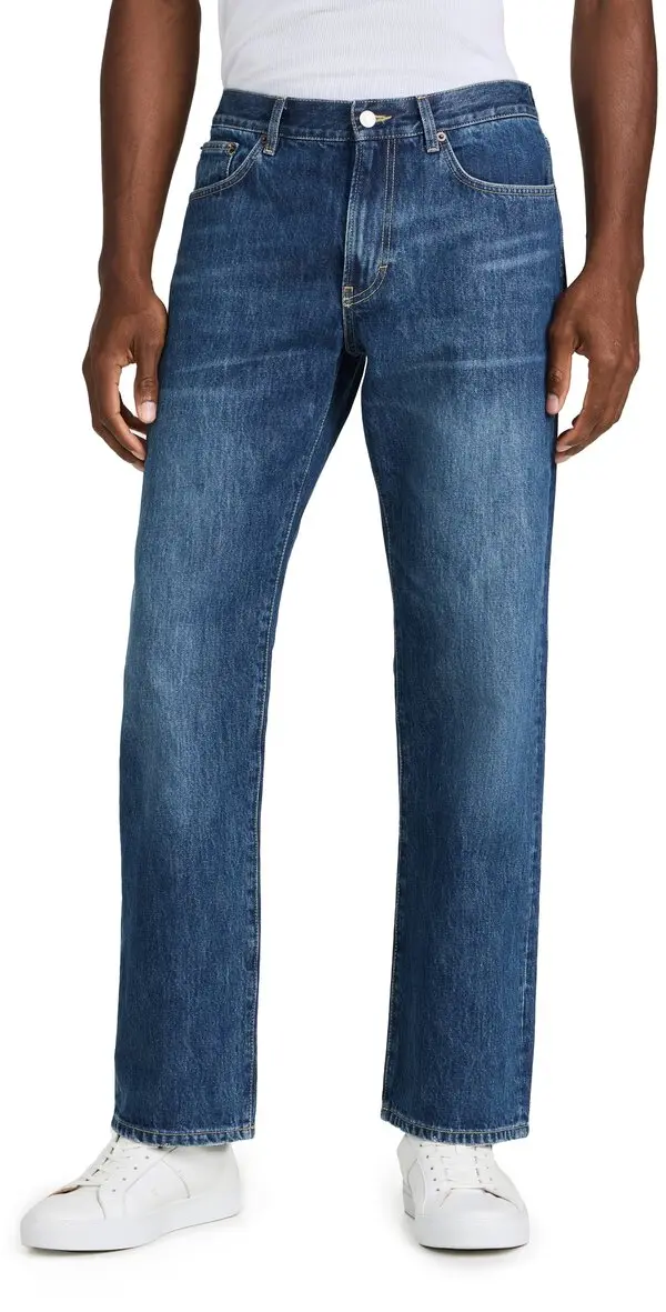 JEANERICA State Straight Leg Jeans - Tom Mid Blue Wash