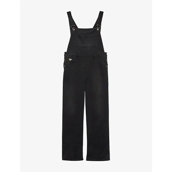 Prada Faded-wash Loose-fit Denim Dungarees