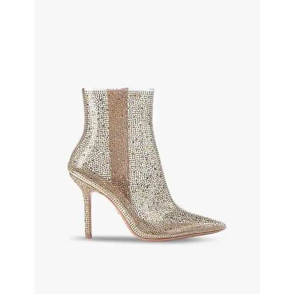 Carvela Lovebird Crystal-Embellished Ankle Boots Eur 37/4 Uk In