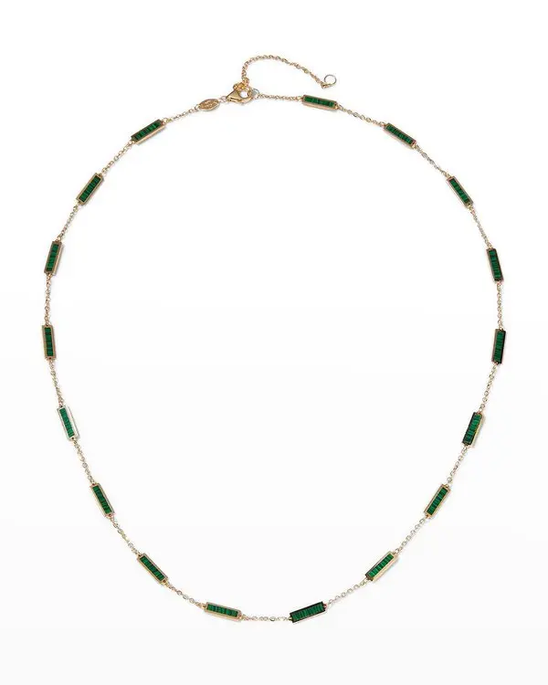 FREDERIC SAGE 14k Yellow Gold Inlay Necklace - Malachite