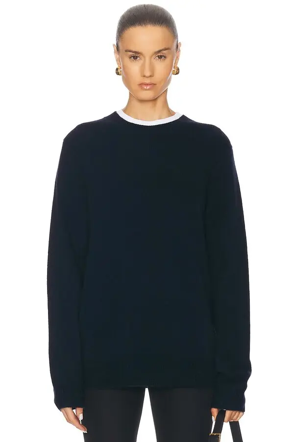Guest In Residence Allday Crew Cashmere Sweater - Midnight