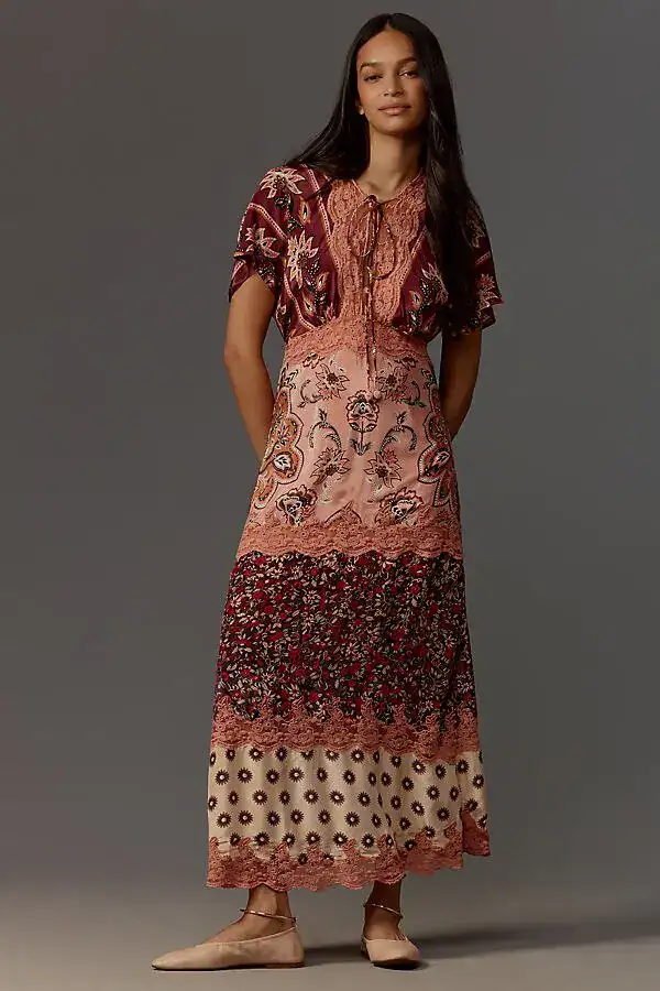 floral garden maxi dress Blush Garden Wrap Maxi Dress – Soft Floral Modest Elegance – FineLook