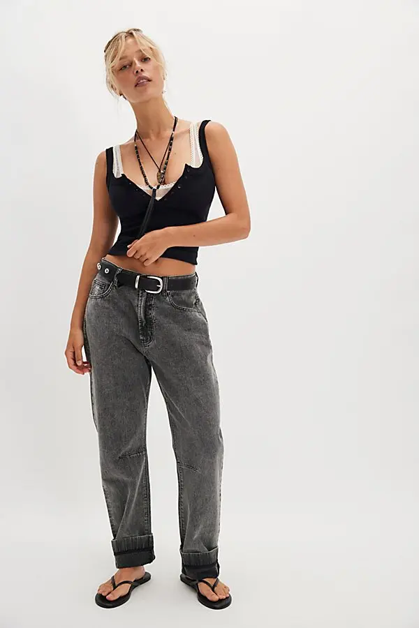 ONETEASPOON Bandit Low-waist Jeans - Grey Black