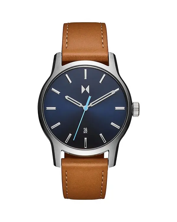 MVMT Classic Ii 44mm Watch - Blue/tan