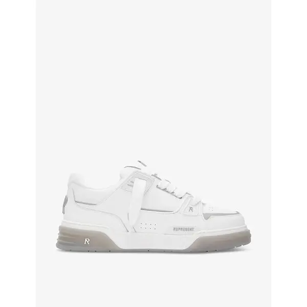 REPRESENT Studio Panelled Leather Mid-top Trainers - White/oth