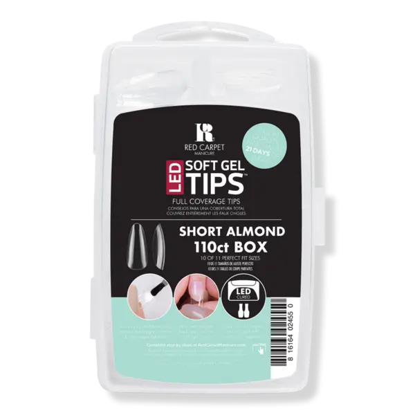 RED CARPET MANICURE Led Soft Gel Short Almond Nail Tips