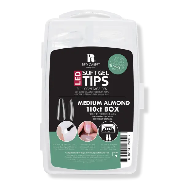 RED CARPET MANICURE Led Soft Gel Medium Almond Nail Tips