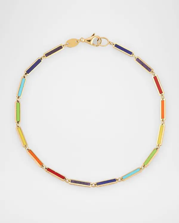 FREDERIC SAGE 14k Yellow Gold Enamel Station Bracelet