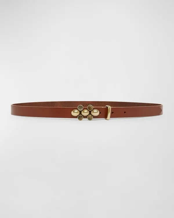 Isabel Marant Valdez Leather Belt - Khaki