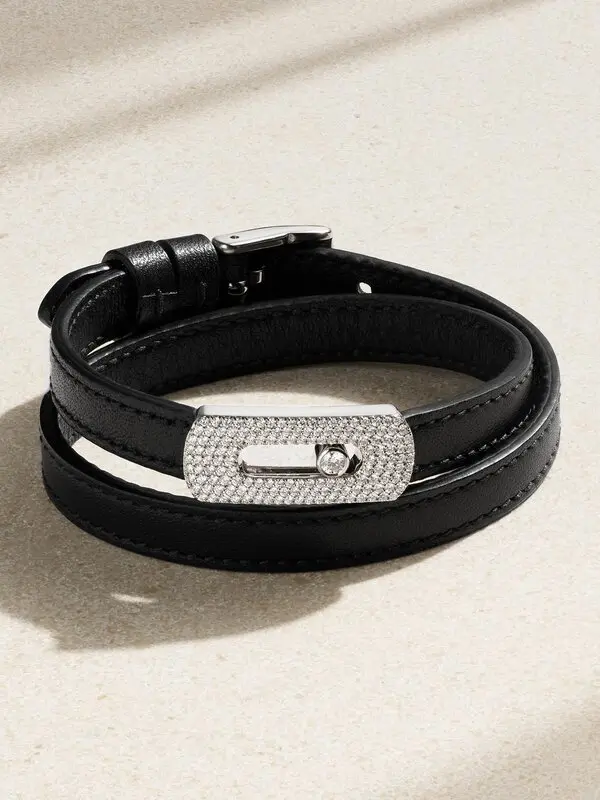 Messika My Move Diamond And Leather Bracelet