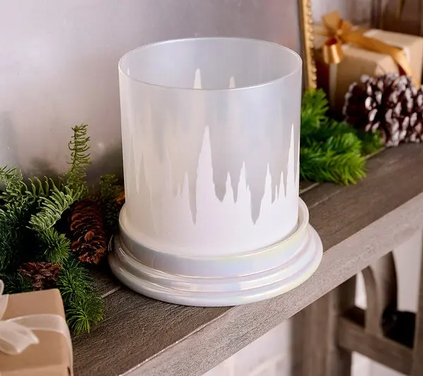 HOMEWORX BY SLATKIN + CO. Iridescent Icicle Glass Hurricane