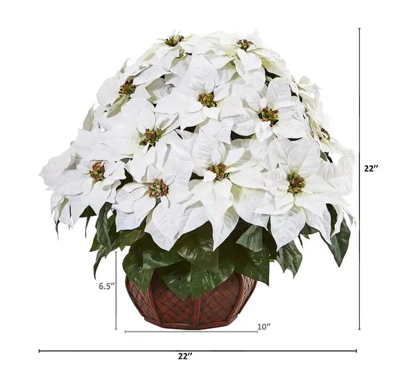 NEARLY NATURAL Poinsettia Artificial Arrangemen T