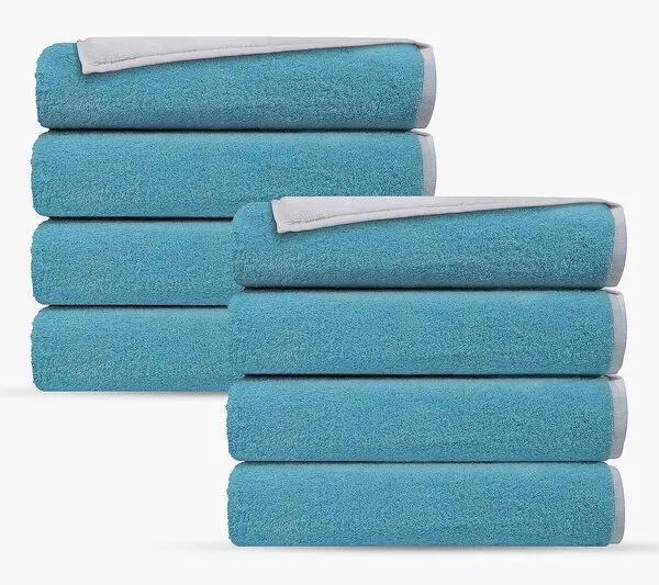 DEPERA HOME Double Face 8 Pcs Turkish Wash Towe Ls Set