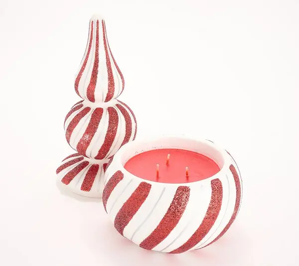 HOMEWORX BY SLATKIN + CO. 14oz Topiary Candle Pprmint Wreath