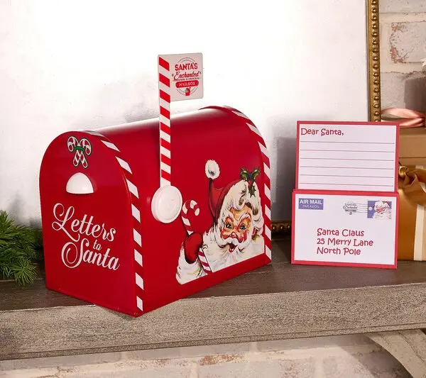 MR. CHRISTMAS As Is Santa's Enchanted Mailboxwith Stationery