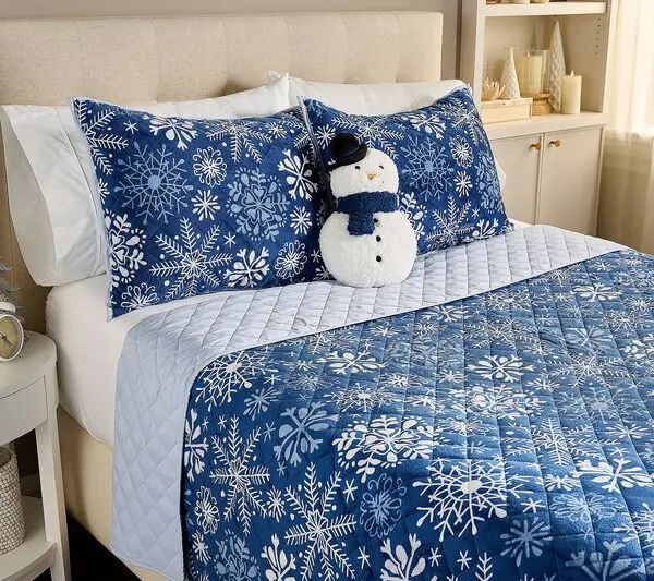 HOME REFLECTIONS As Is Holiday Printed Bed In A Bag- Full
