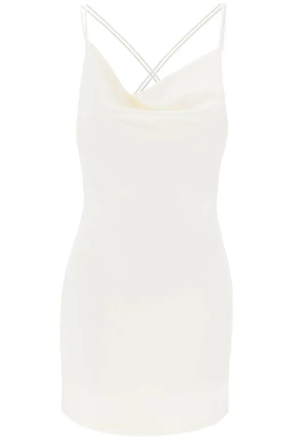 white satin slip dress mini White Mini Slip Dress Satin Mini Silk Slip Dress Jane White MOYE