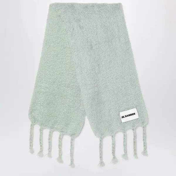 JIL SANDER Pale Mohair Blend Scarf - Green