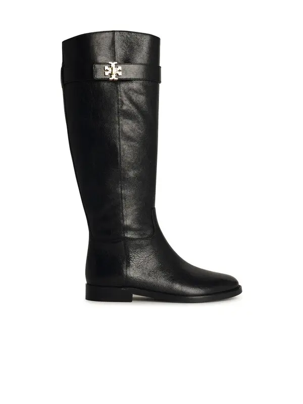 Tory Burch Lock Ridin' Leather Boots - Black