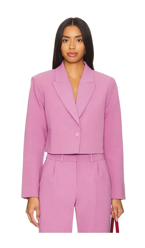 Amanda Uprichard Reggie Crop Blazer - Azalea