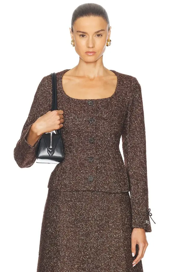 Sandy Liang Grappa Tweed Jacket