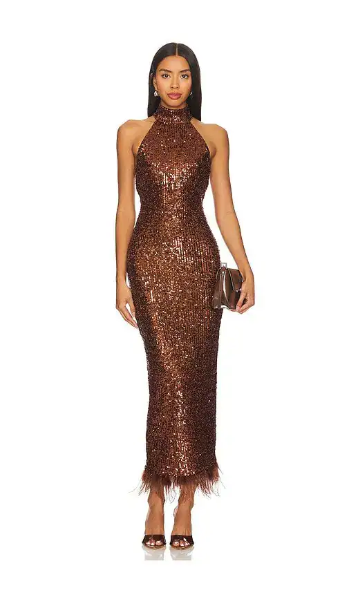 Nbd Janya Maxi Dress In Chocolate Brown - 9% Off | Editorialist